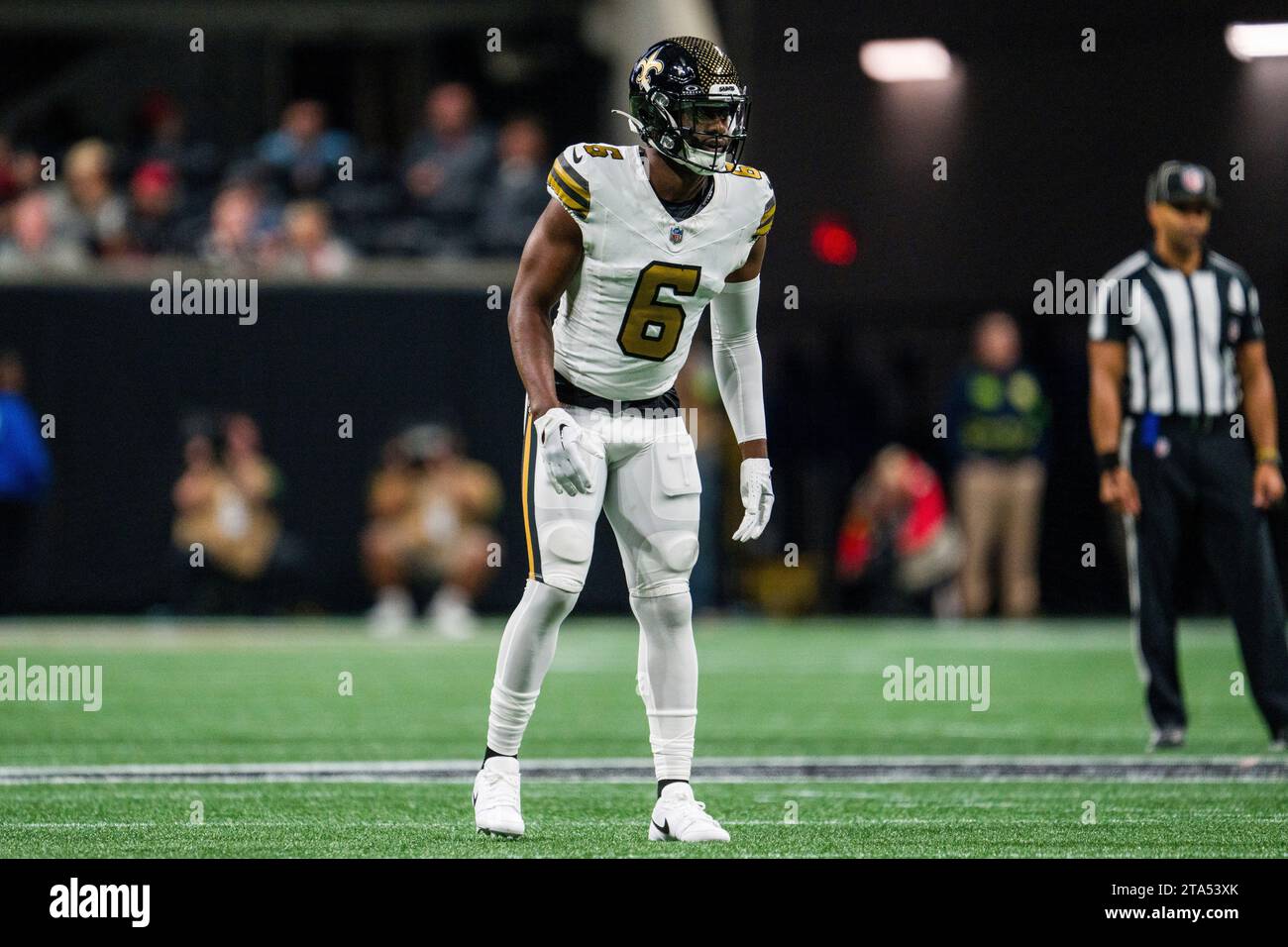 New Orleans Saints safety Marcus Maye (6) works during the first half ...