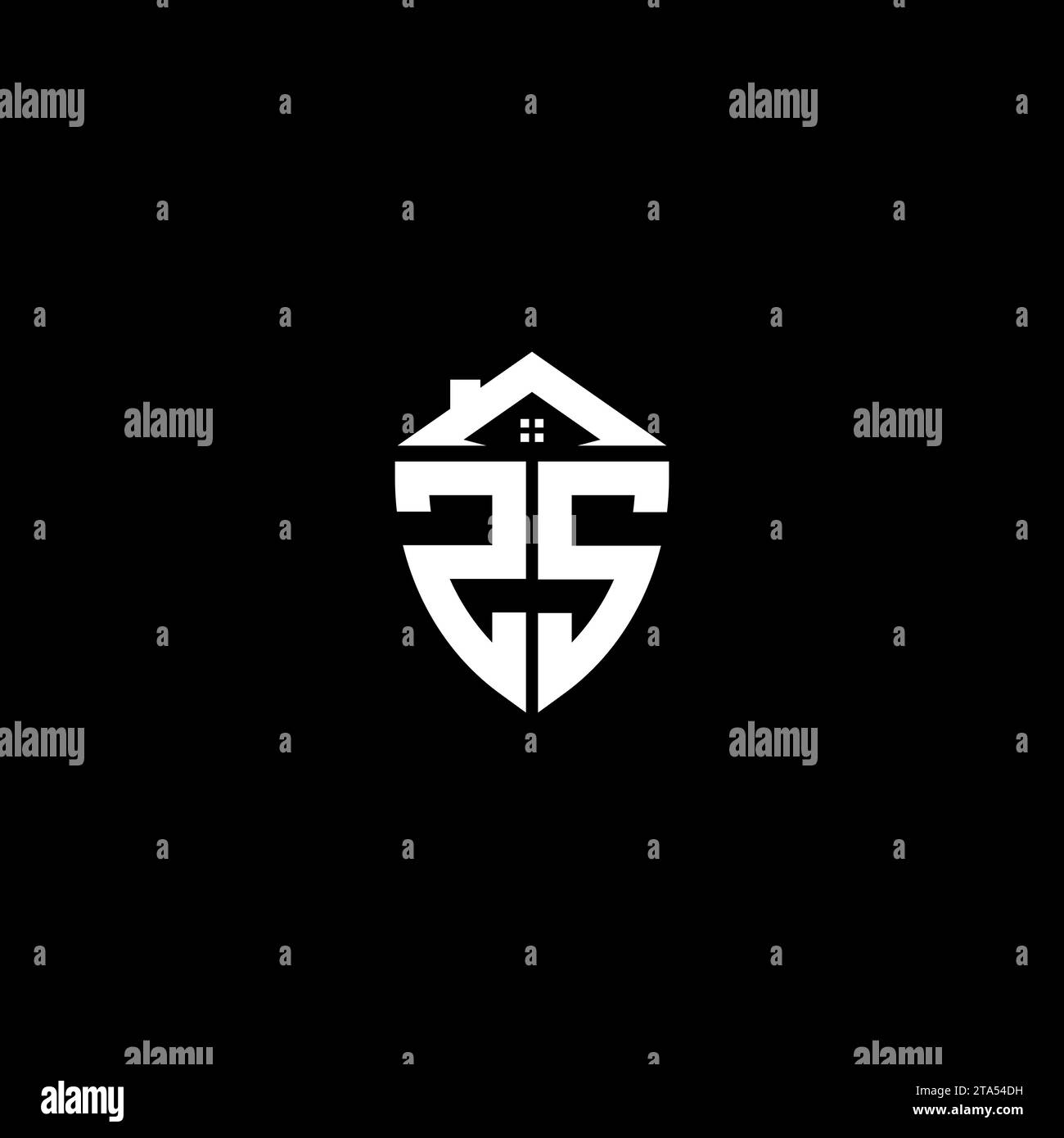 ZS initials premium shield logo monogram with home designs modern ...
