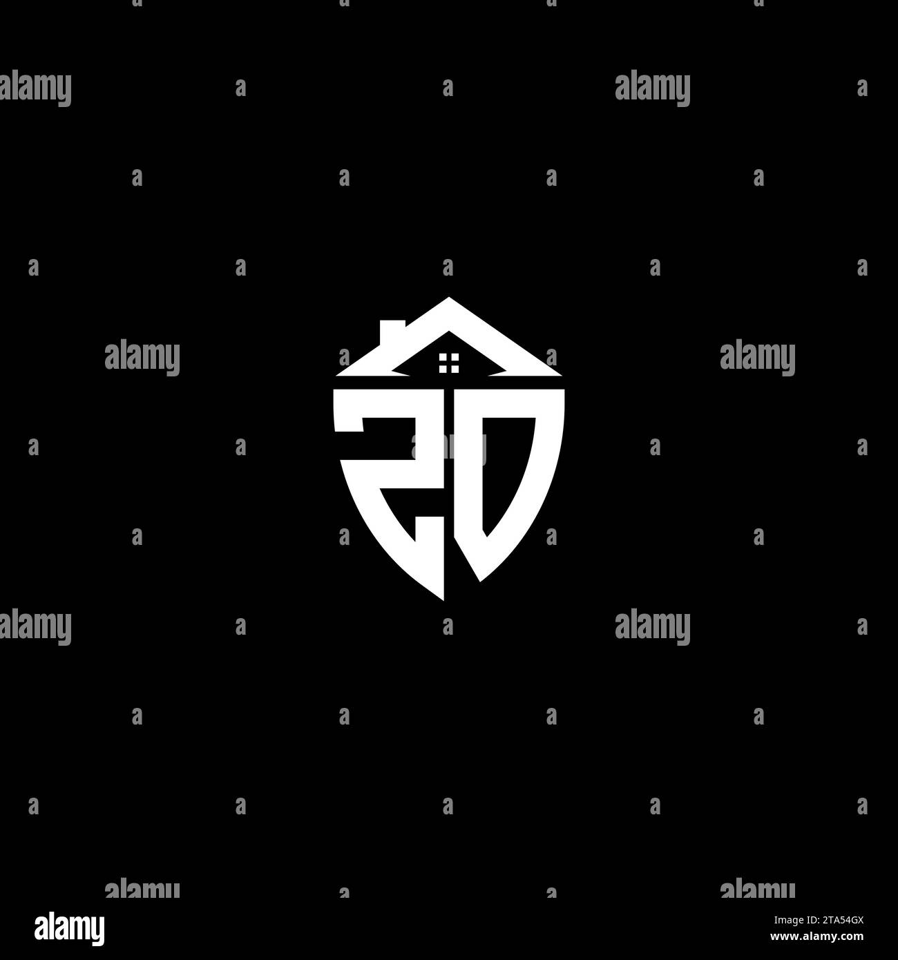 ZO initials premium shield logo monogram with home designs modern ...