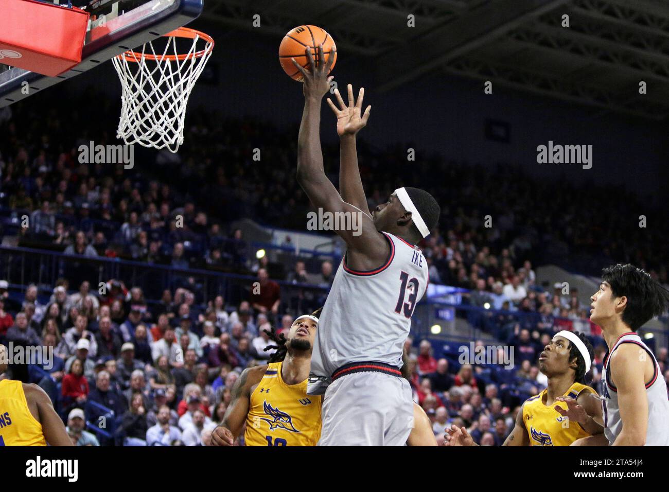 Gonzaga forward Graham Ike (13) shoots during the second half of an ...