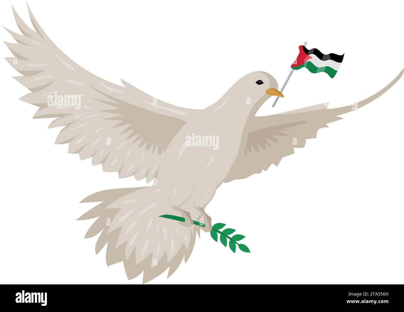 palestine peace dove with flag illustration Stock Vector Image & Art ...