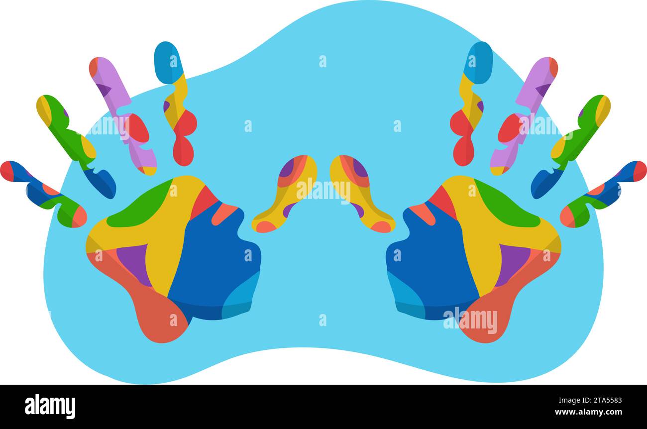 autism colored hands Stock Vector Image & Art - Alamy