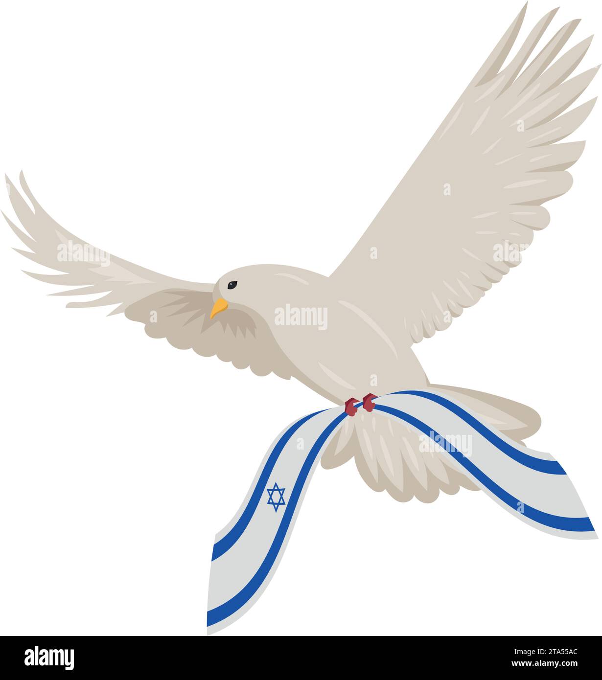 israel peace dove holding flag illustration Stock Vector Image & Art ...