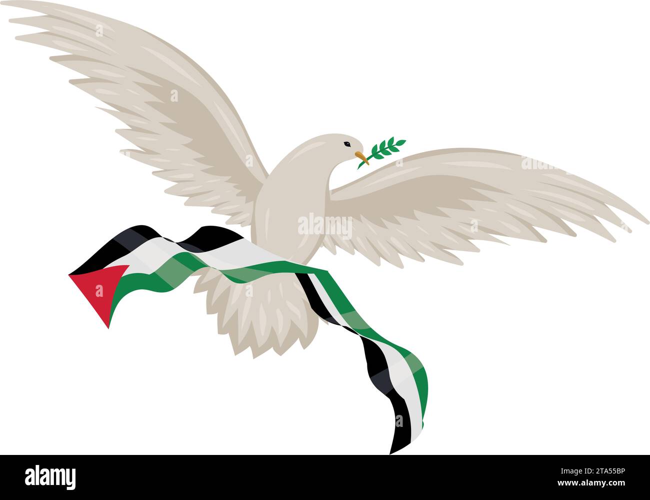palestine peace dove holding flag illustration Stock Vector Image & Art ...