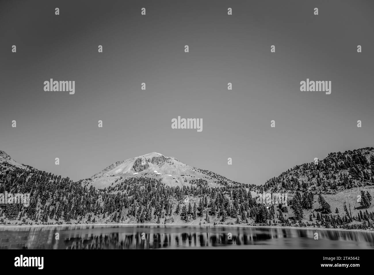 Lake Helen with Mount Lassen in the background and clear skies Stock ...