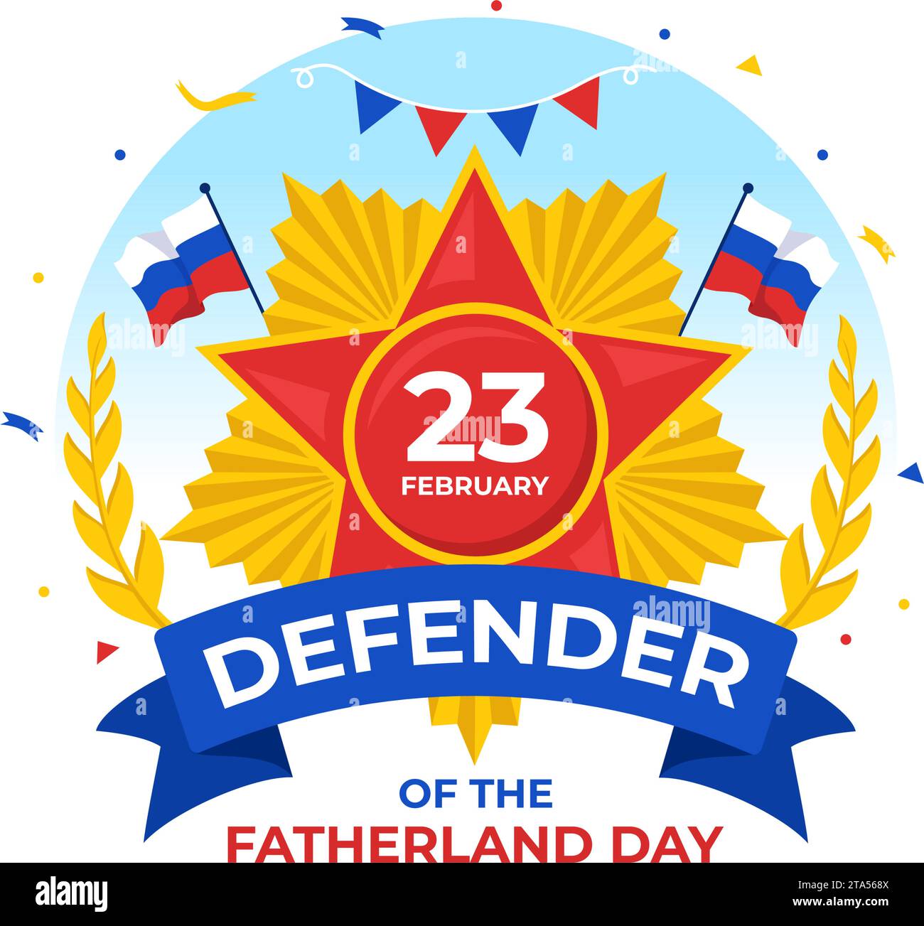 Defender of the Fatherland Day Vector Illustration on 23 February with ...