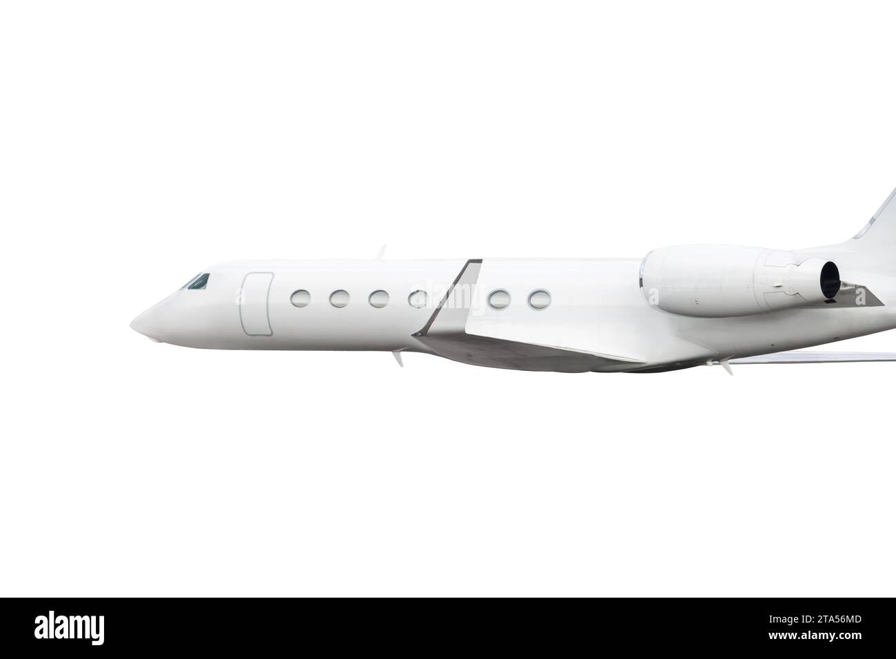 Modern luxury private jet flying isolated on white background Stock ...