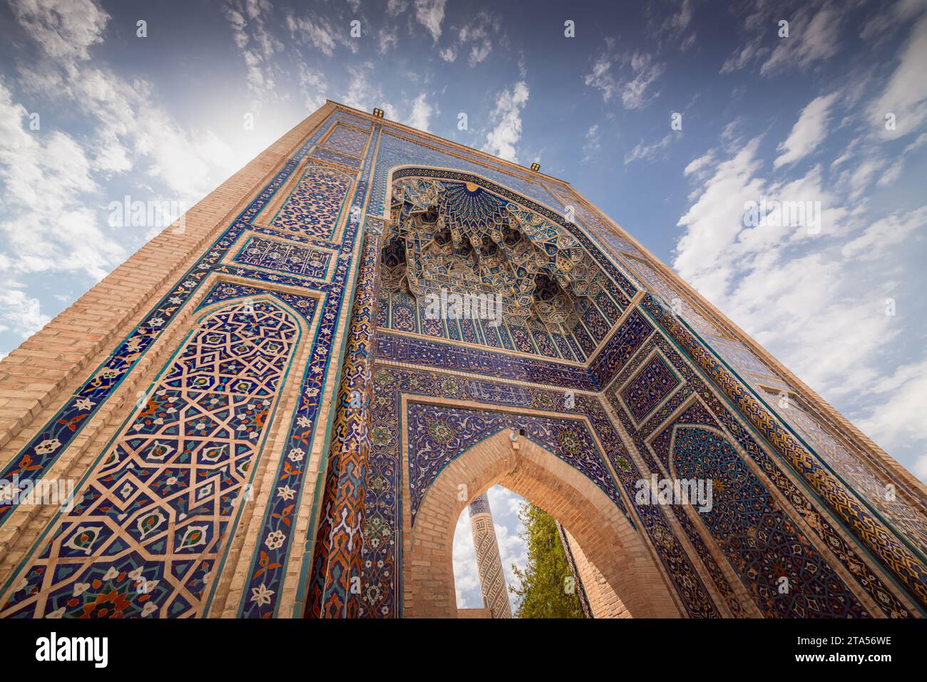 Parade portal of Gur-e-Amir mausoleum, famous architectural complex ...