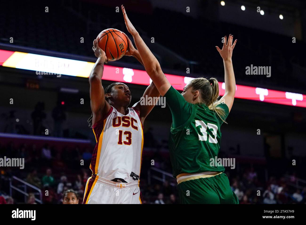 Southern California center Rayah Marshall, left, shoots against Cal ...