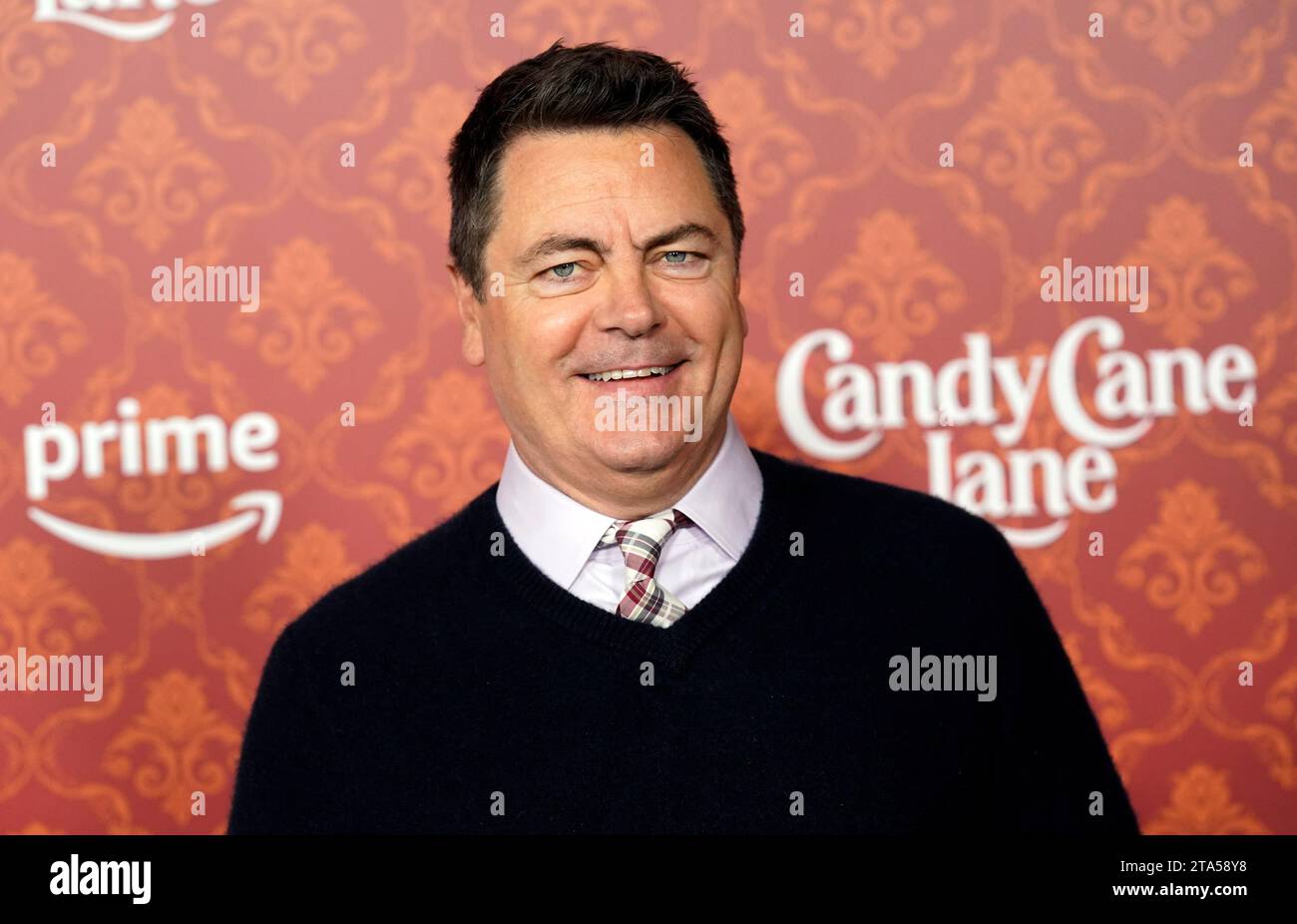 Nick Offerman, a cast member in "Candy Cane Lane," poses at the ...