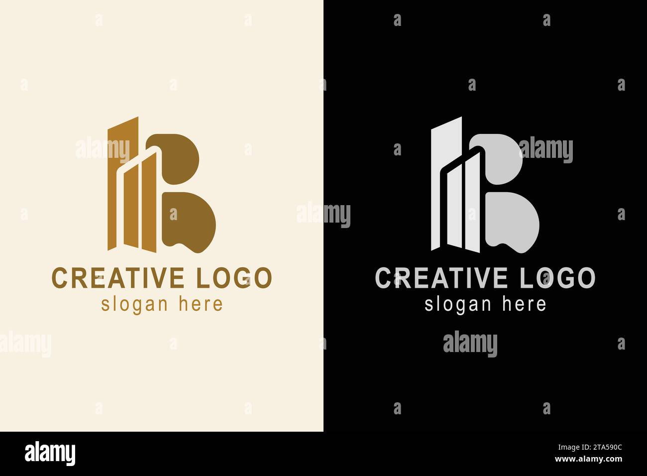 real estate logo. letter b with building. simple logo design editable ...