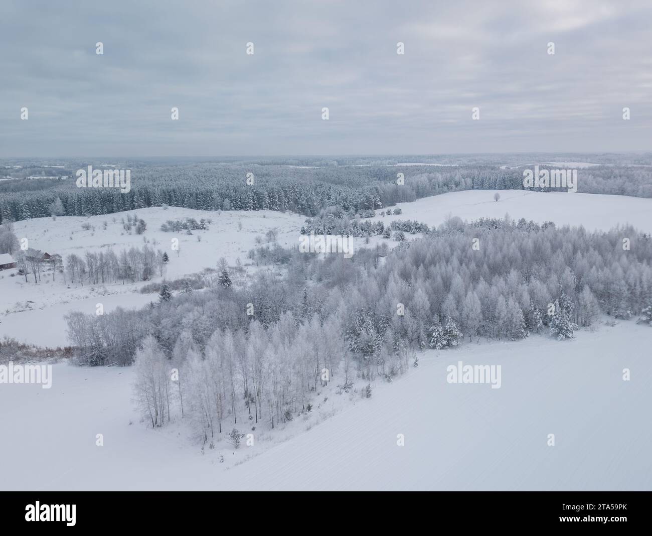 Aerial view of winter landscape Stock Photo - Alamy
