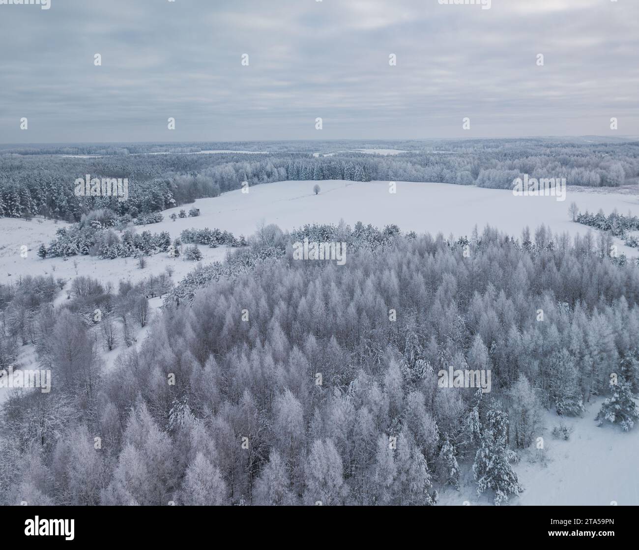 Aerial view of winter landscape Stock Photo - Alamy