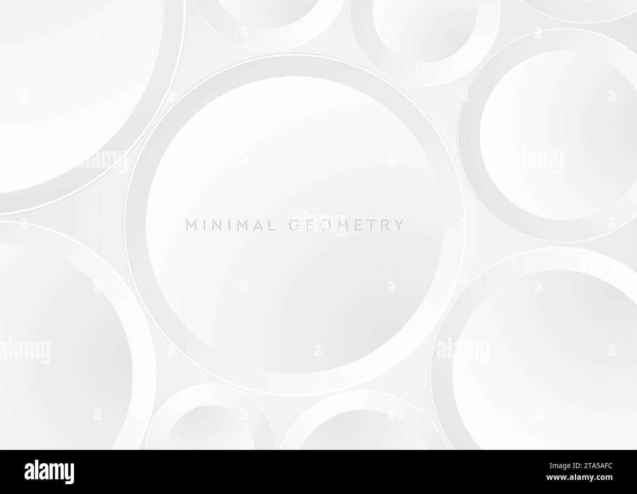 Grey white paper circles abstract tech minimal background. Vector ...
