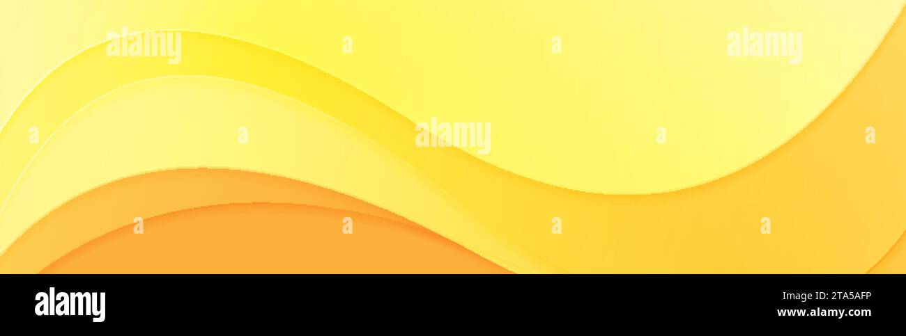 Bright yellow elegant minimal waves abstract background. Vector banner ...