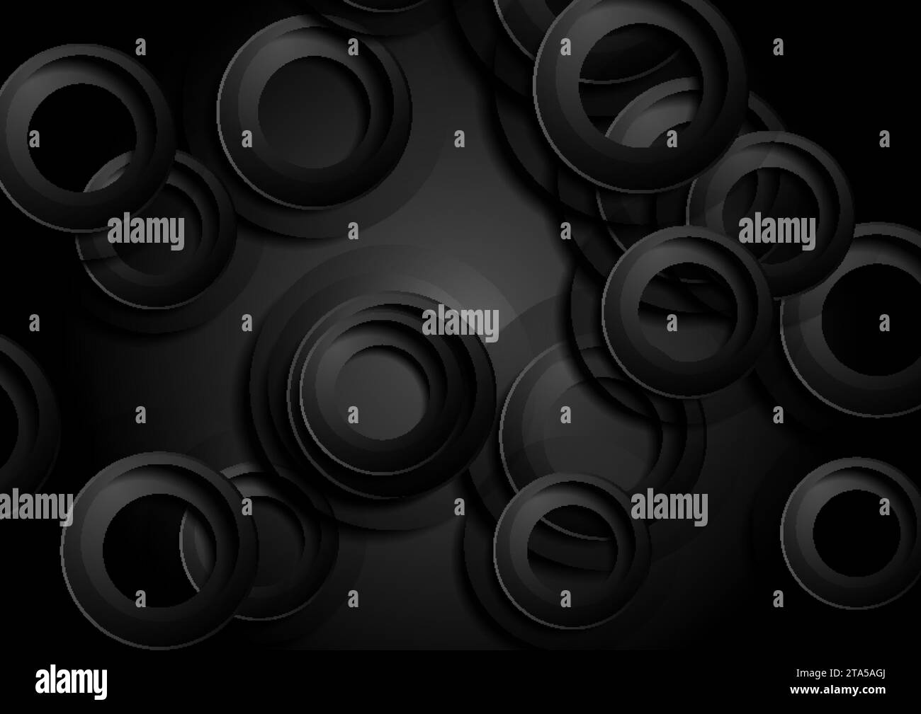 Tech glossy circles abstract geometric black background. Vector design ...