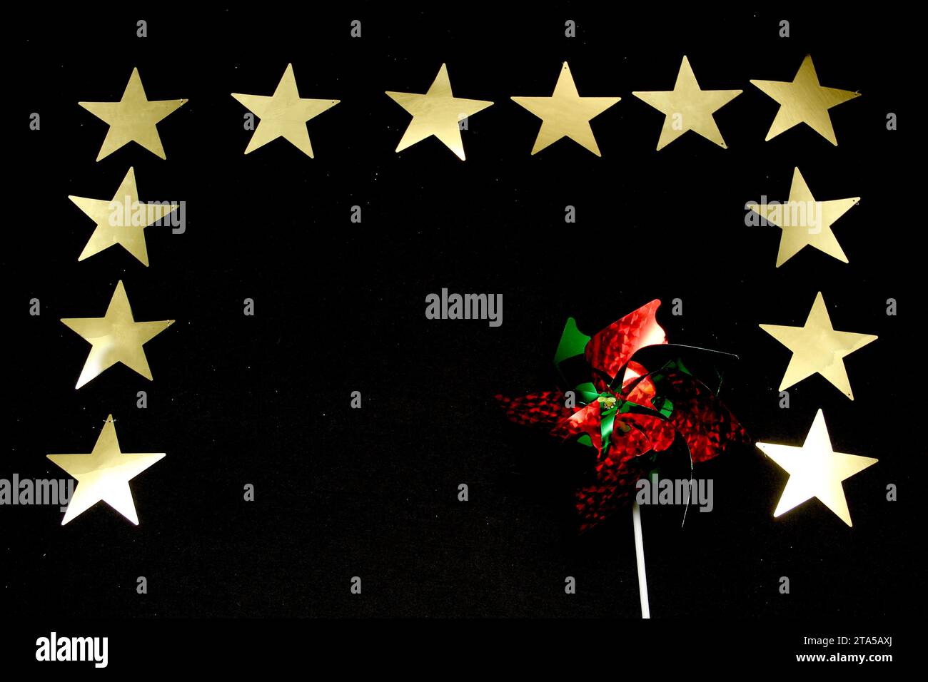 Sparkling stars as decorated frame for Christmas messages with ...