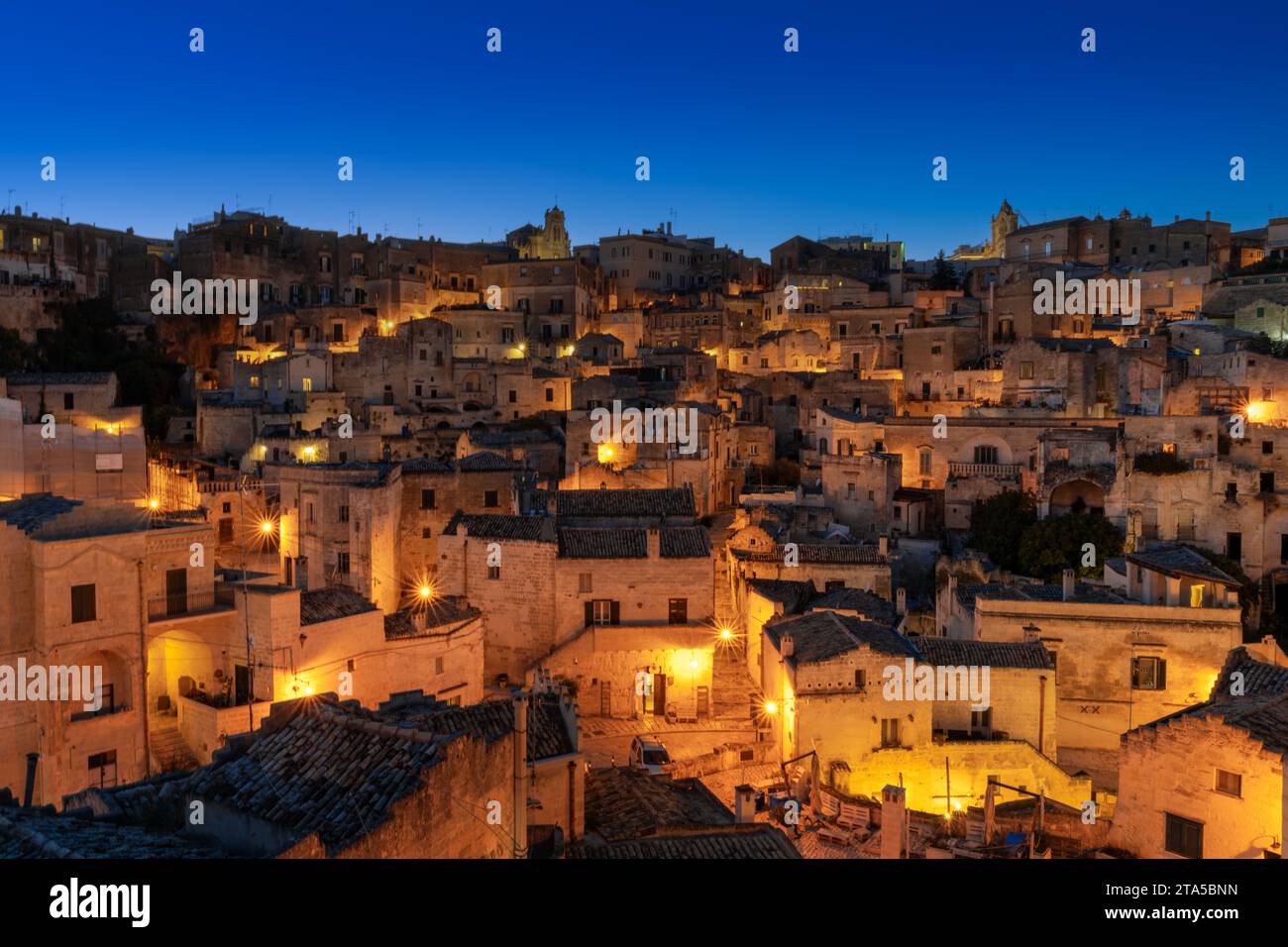 Matera, Italy - 26 November, 2023: view of the old town of Matera after ...