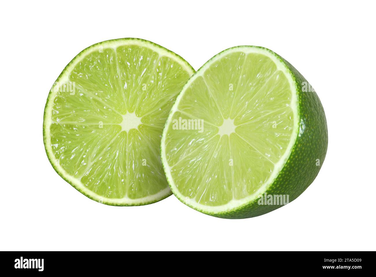 cut lime fruits isolated on white background with clipping path Stock ...