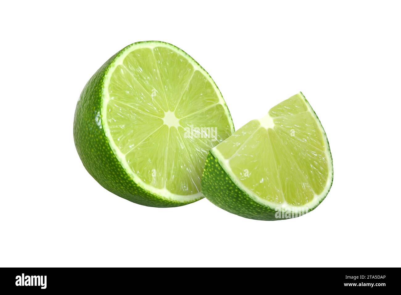cut lime fruits isolated on white background with clipping path Stock ...