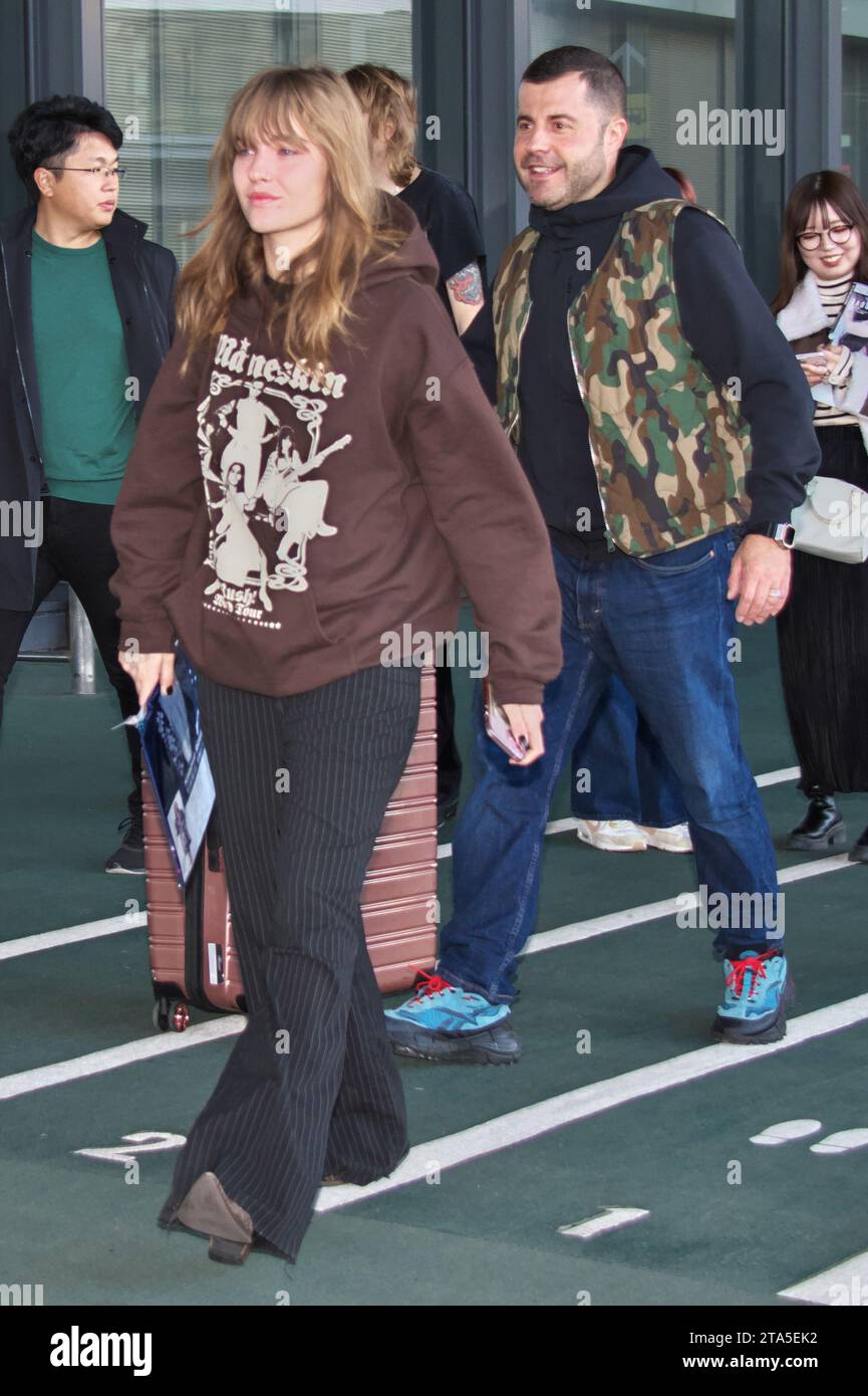 Victoria De Angelis of Maneskin is seen arrival at Narita International ...