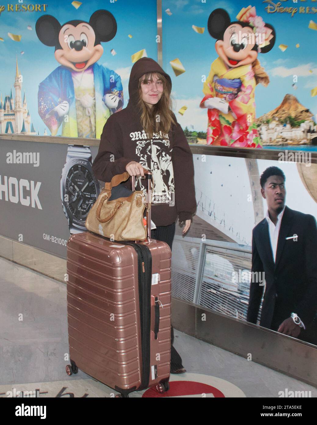 Victoria De Angelis of Maneskin is seen arrival at Narita International ...