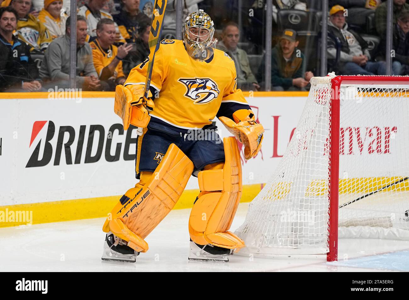 Nashville Predators goaltender Juuse Saros (74) plays against the ...