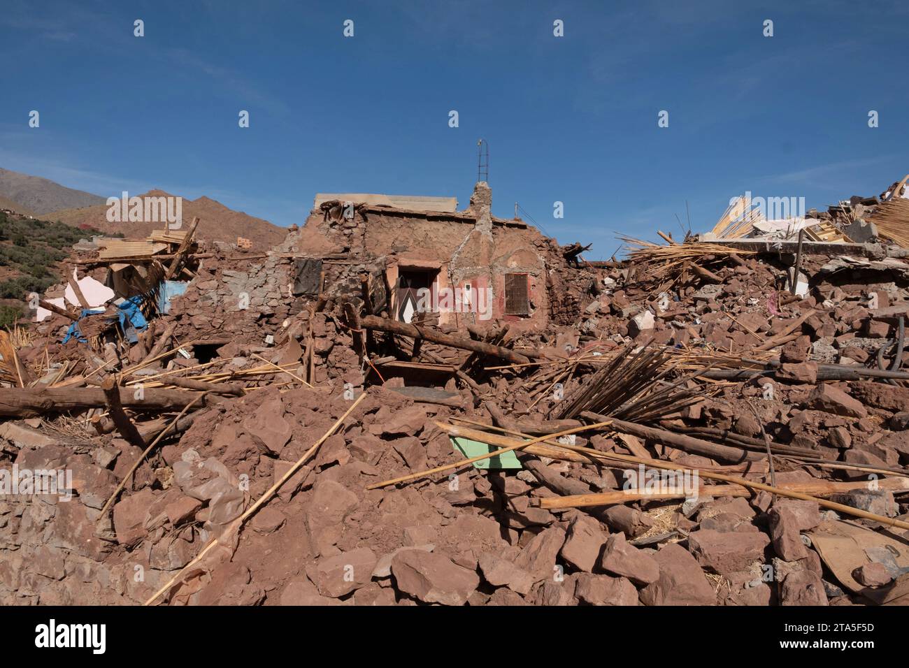 Earthquake damage in Ambdour, Atlas Mountains, Morocco Stock Photo - Alamy