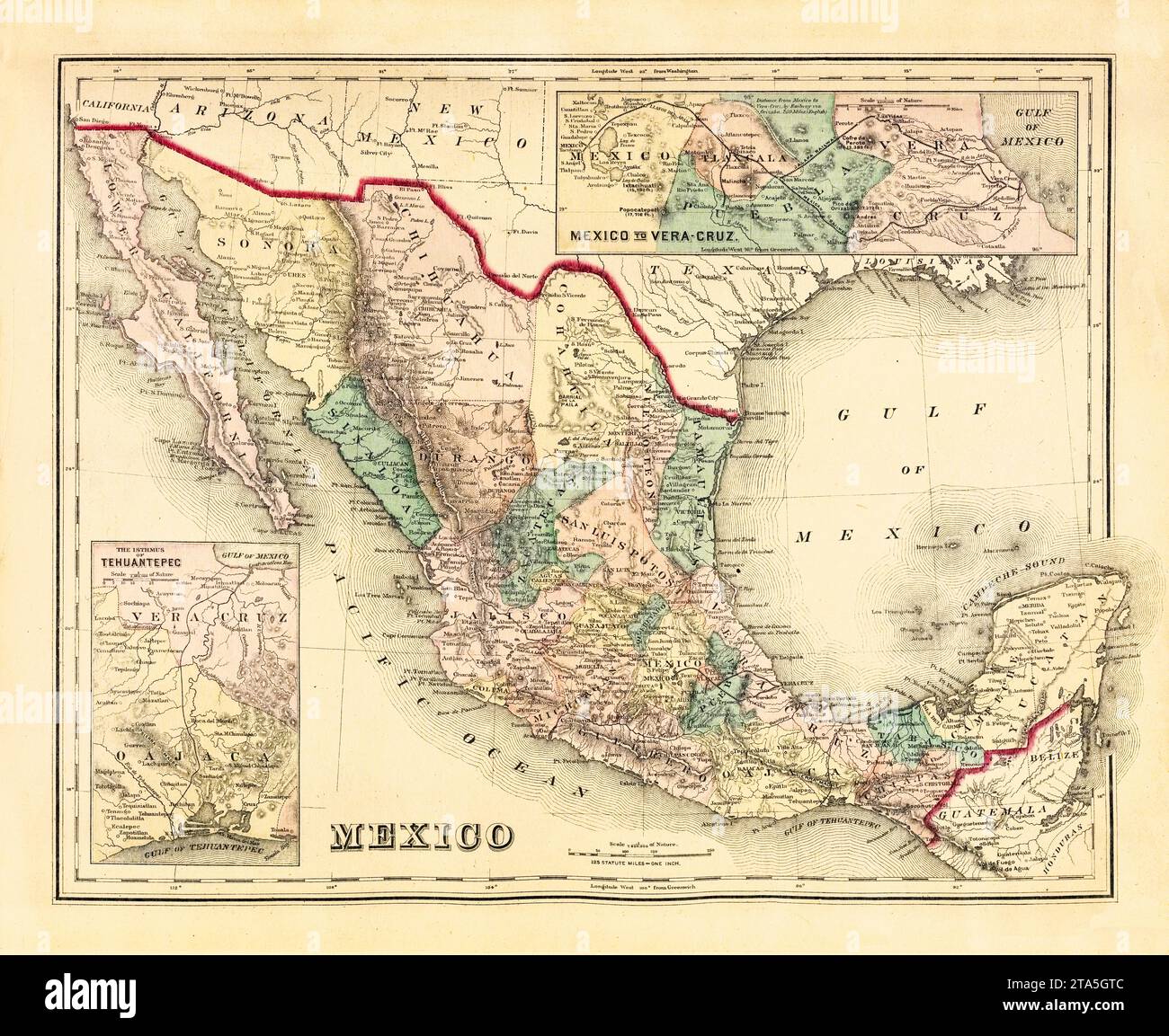 Old map of mexico hi-res stock photography and images - Alamy