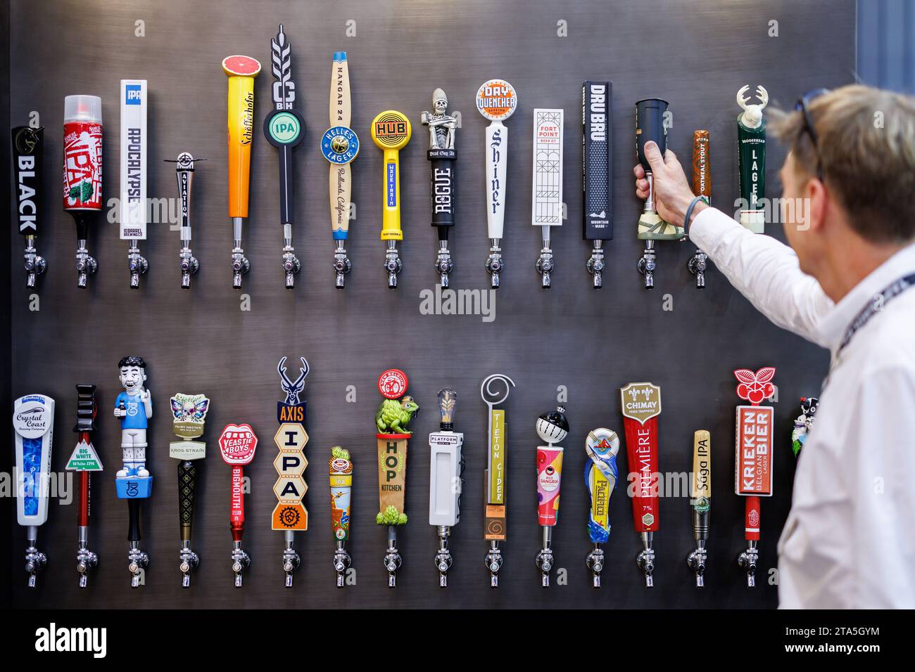 Nuremberg, Germany. 28th Nov, 2023. Different tap handles are on ...