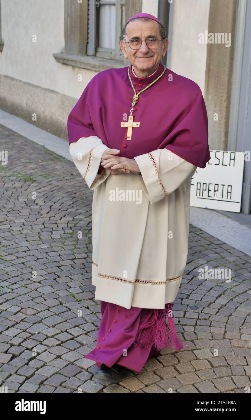Cardinal of Milan Mario Delpini visits the community of Alzano Lombardo ...