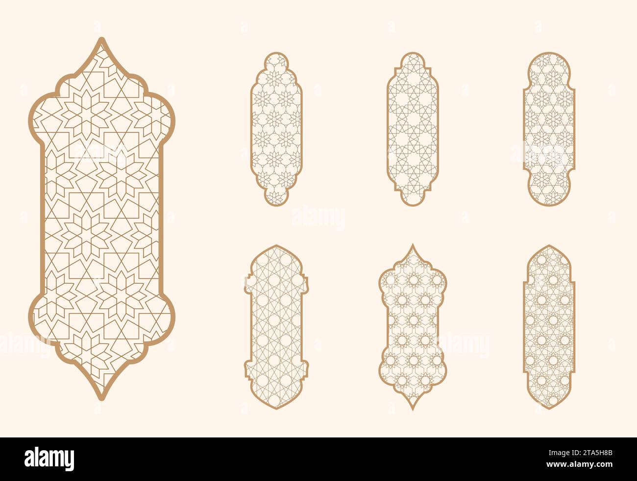 Islamic window shape with mashrabiya pattern. Arabic door frame ...