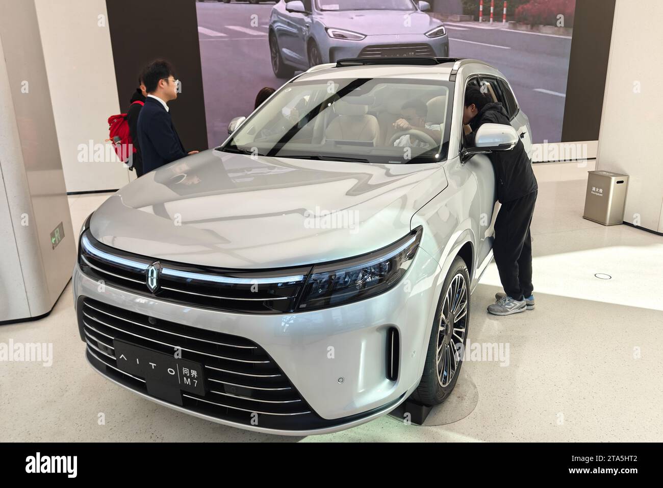 SHANGHAI, CHINA - NOVEMBER 29, 2023 - Customers look at a new energy ...