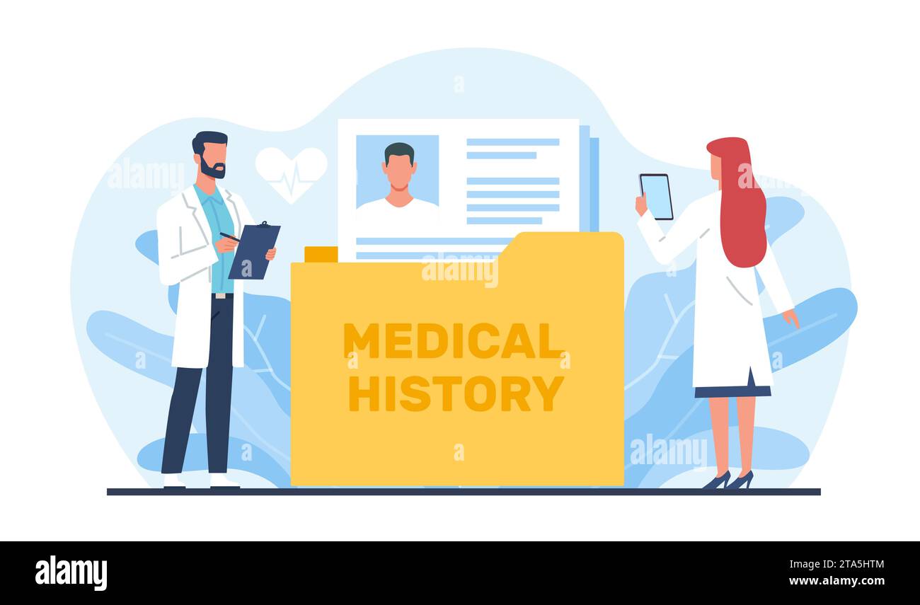 Doctor keeps record of patients medical history and health information ...