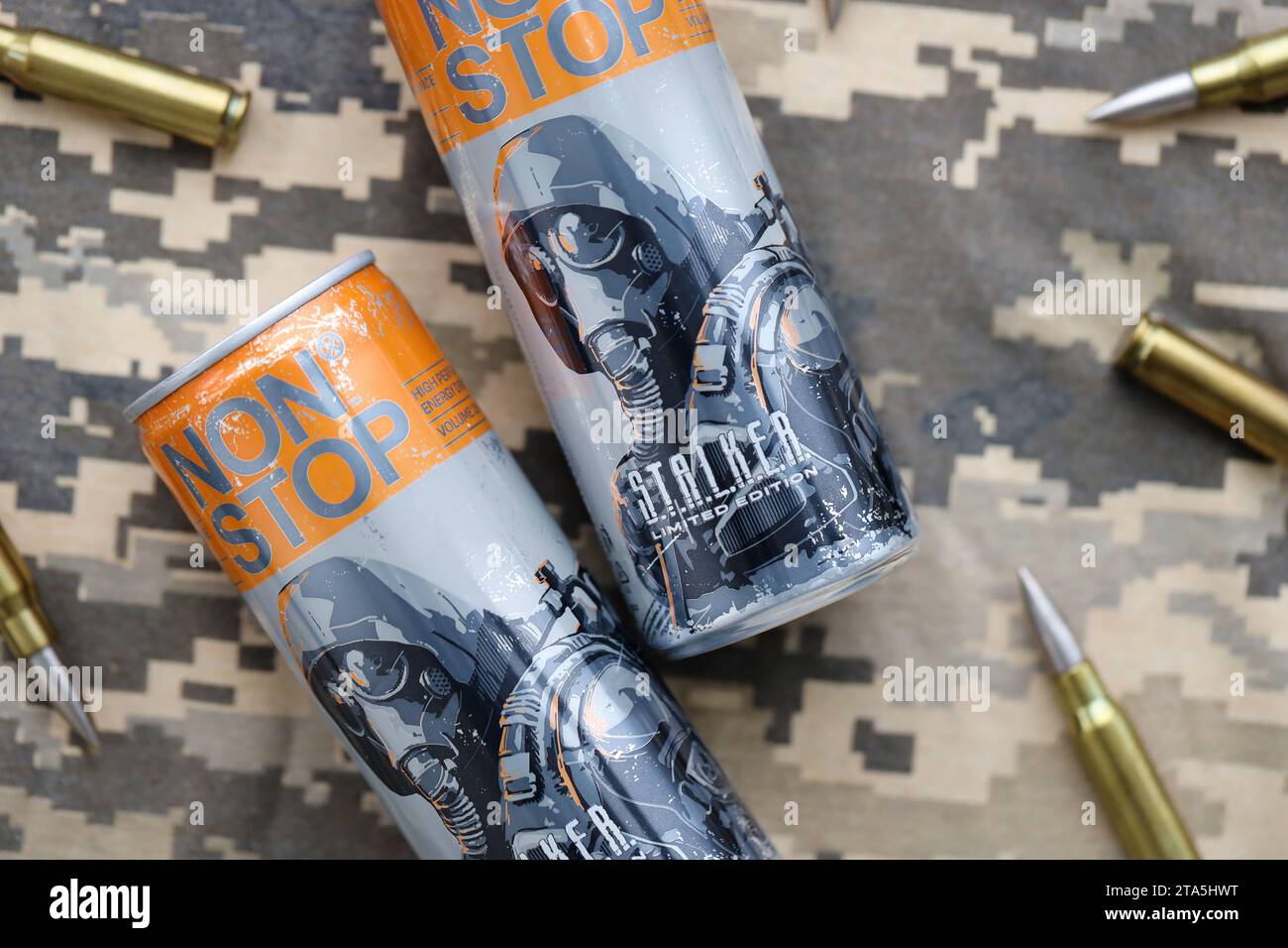 KYIV, UKRAINE - OCTOBER 31, 2023 Non Stop energy drink with limited ...