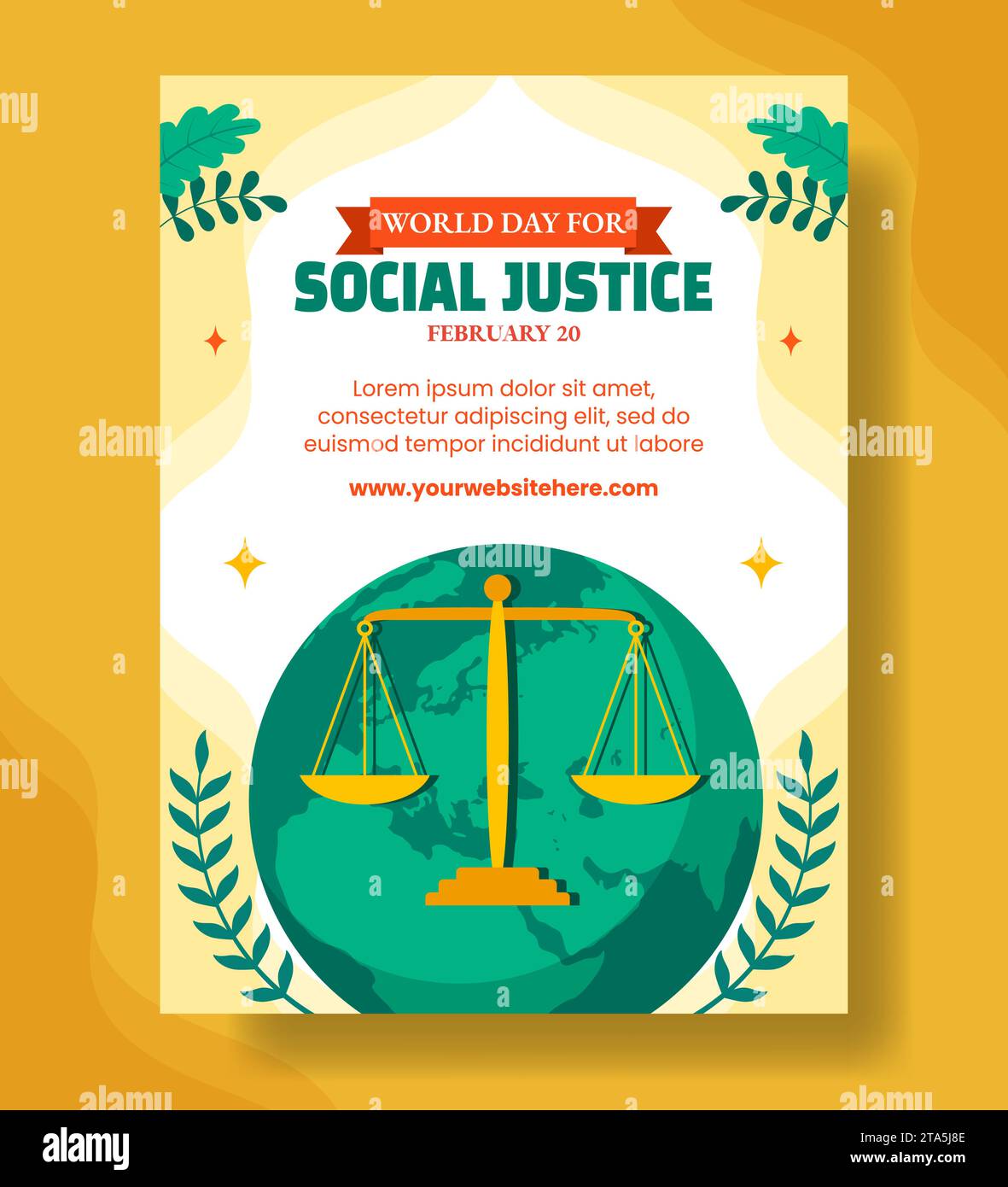 Social Justice Day Vertical Poster Flat Cartoon Hand Drawn Templates ...