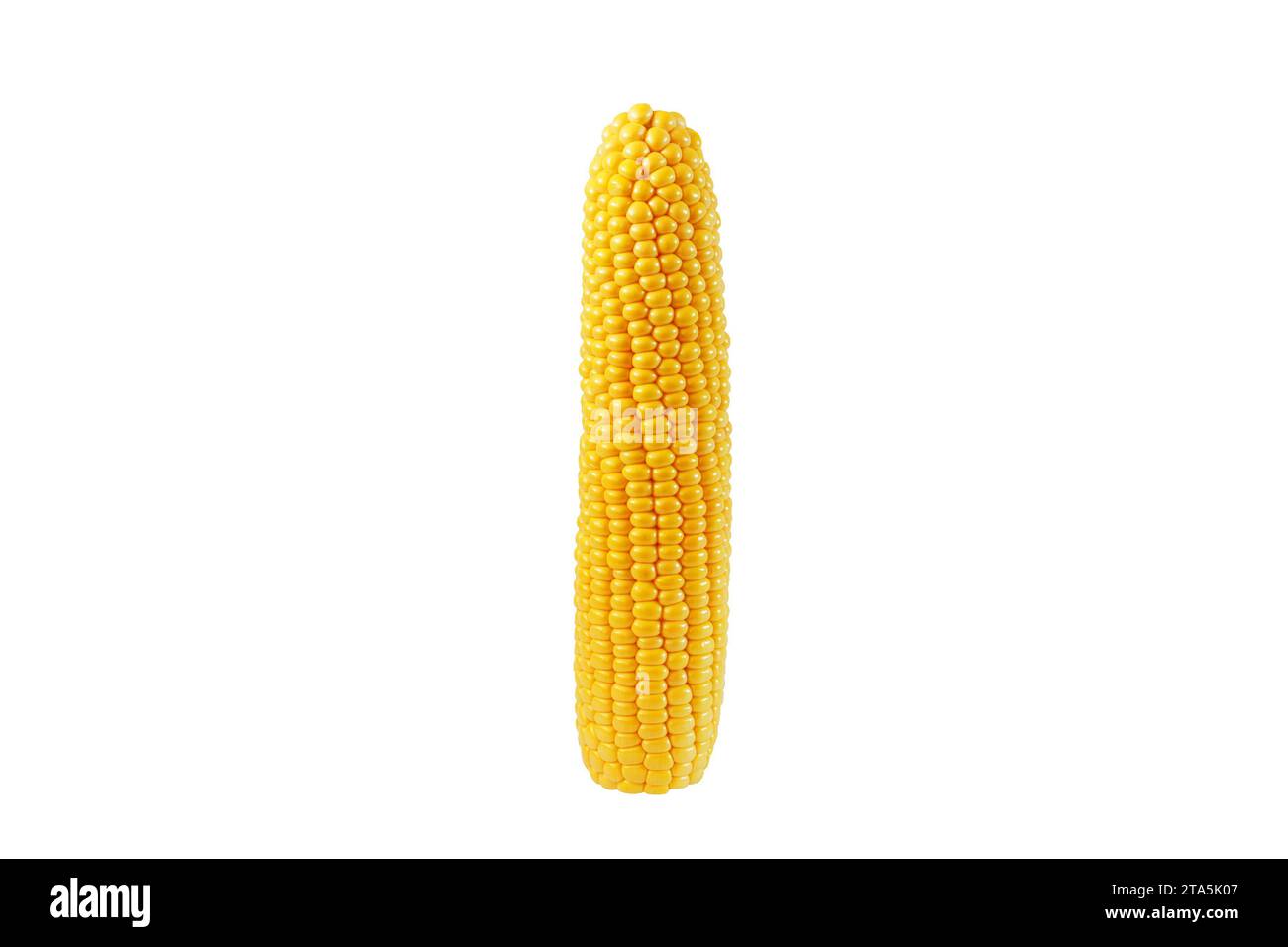 One corn cob without leaves isolated on white background with clipping ...
