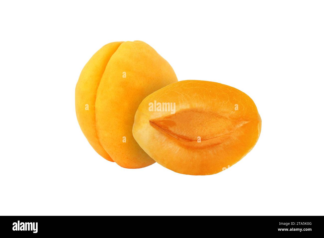 cut apricot fruits isolated on white background, with clipping path ...