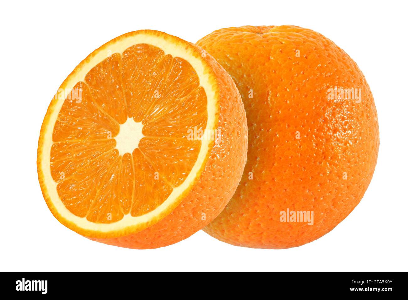 cut orange fruits isolated on white background with clipping path Stock ...