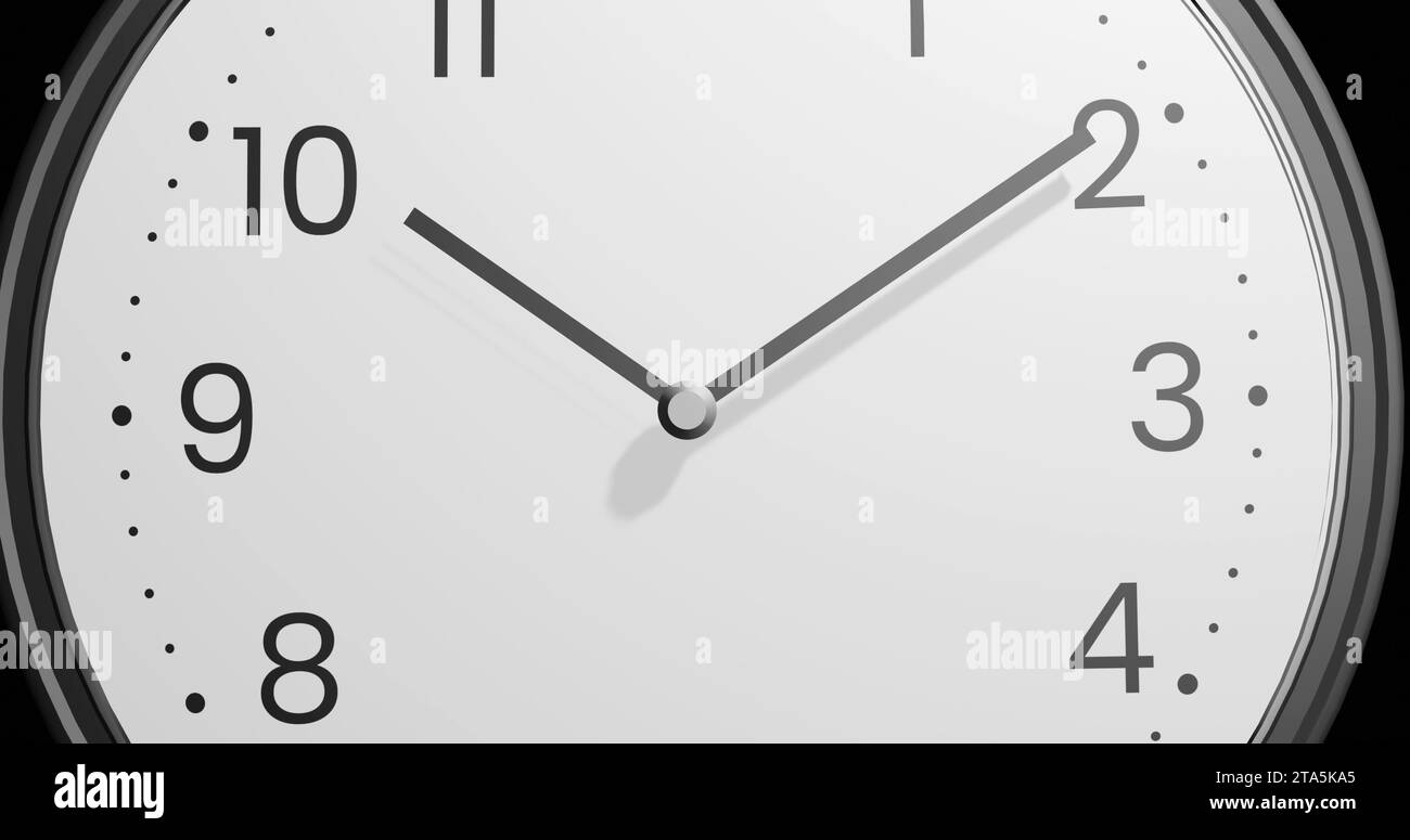 White clock showing 10 past 10 o'clock on white background Stock Photo ...