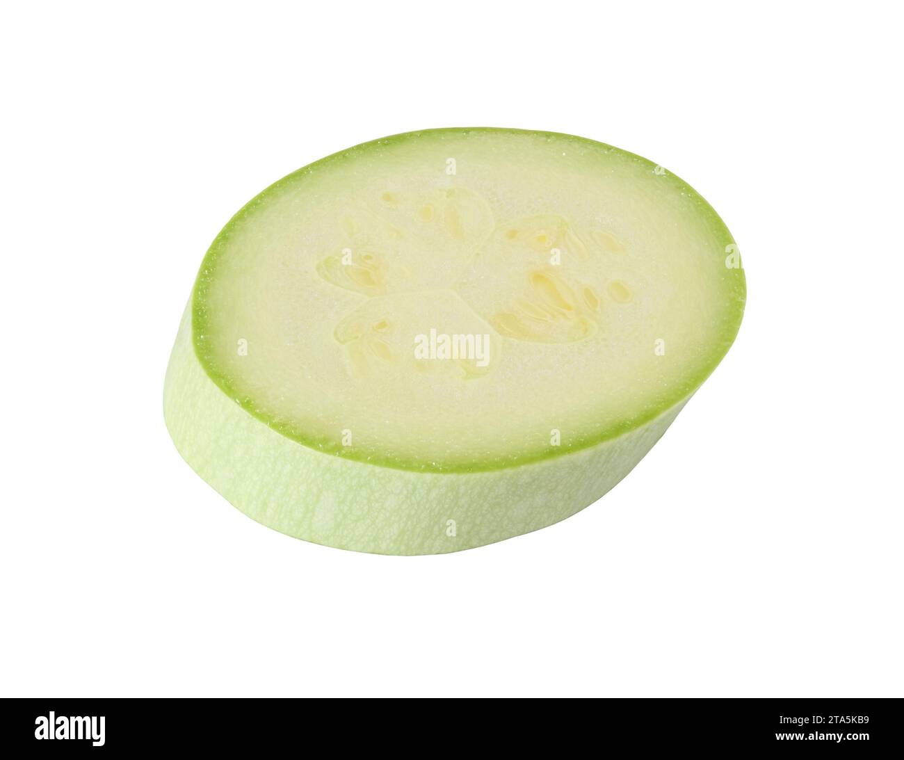 cut light green zucchini isolated on white background with clipping ...