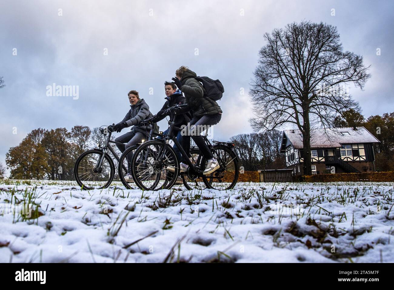 DE LUTTE - Traffic in a winter landscape on the Tankenberg between ...