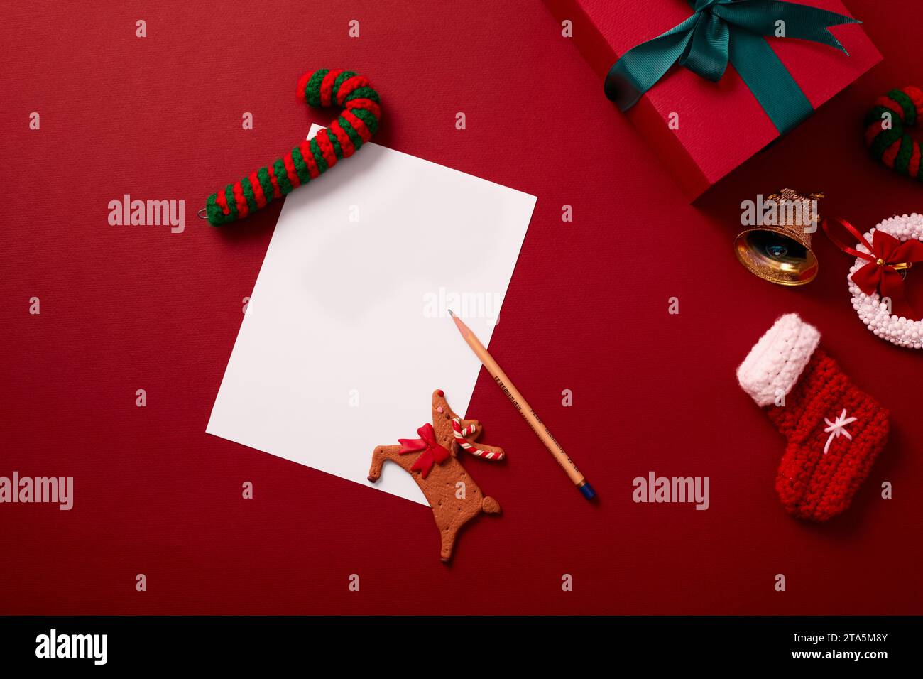 Christmas card decoration idea with cute decorative objects such as ...