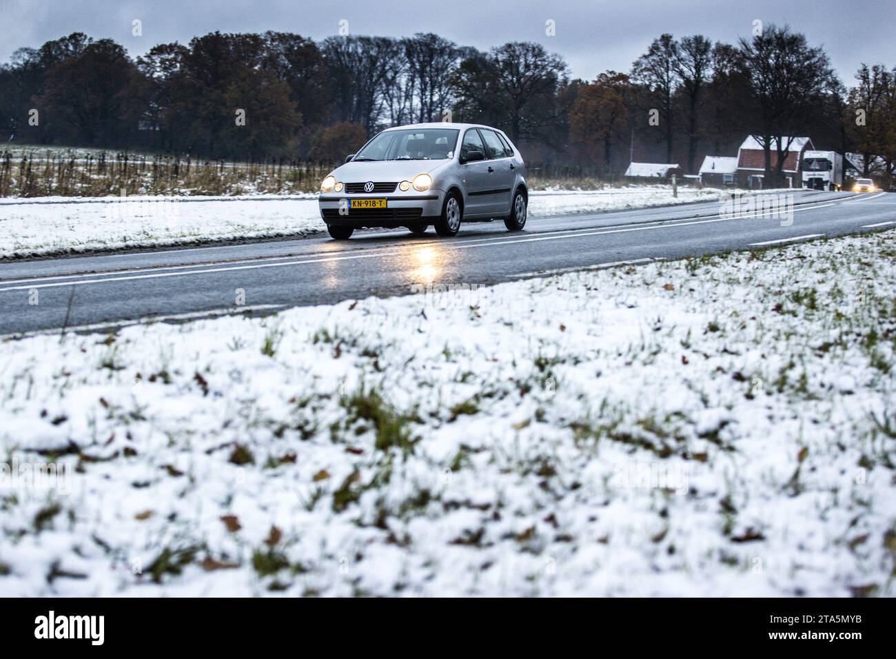 DE LUTTE - Traffic in a winter landscape on the Tankenberg between ...