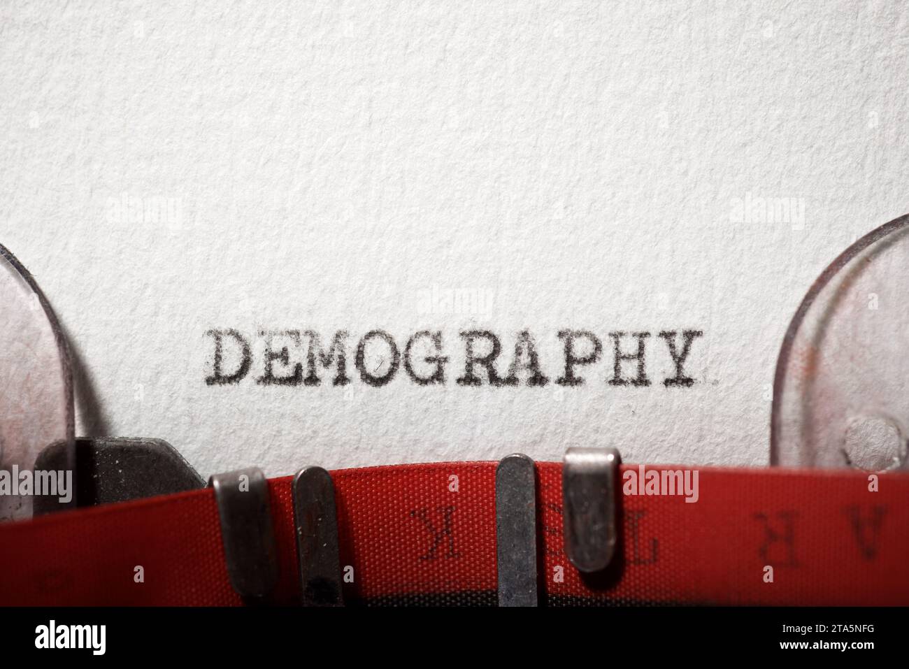 Demography word written with a typewriter Stock Photo - Alamy