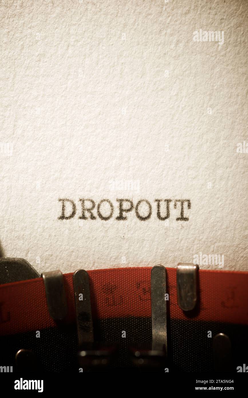 Dropout word written with a typewriter Stock Photo - Alamy