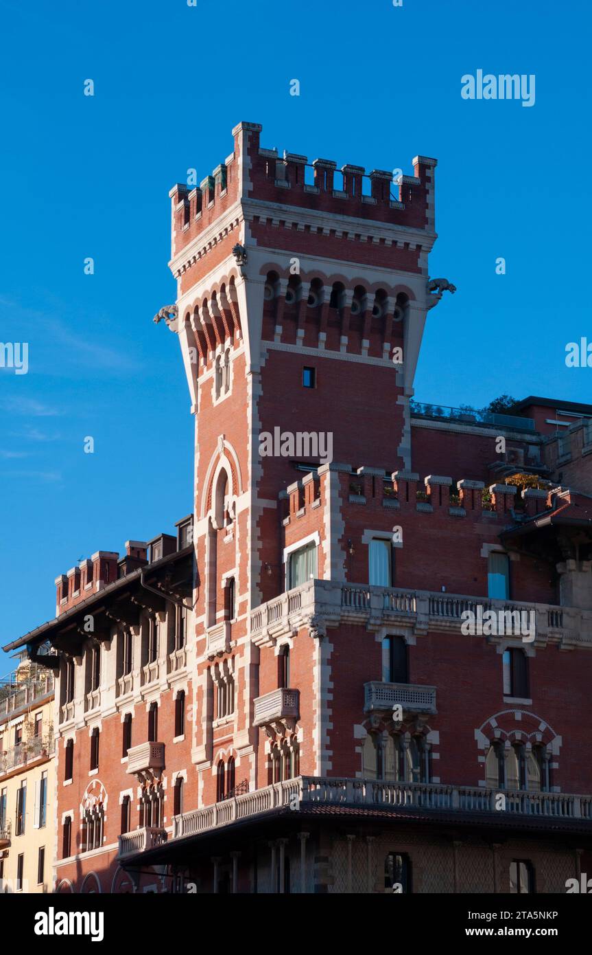 Italy, Lombardy, Milan, Cova Castle by Adolfo Coppedè Architect date ...