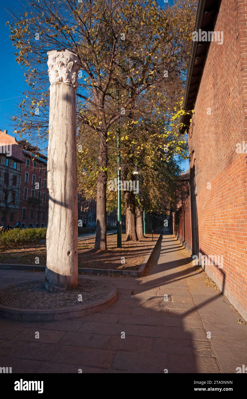 Italy, Lombardy, Milan, Colonna del Diavolo, Column of the Devil ...