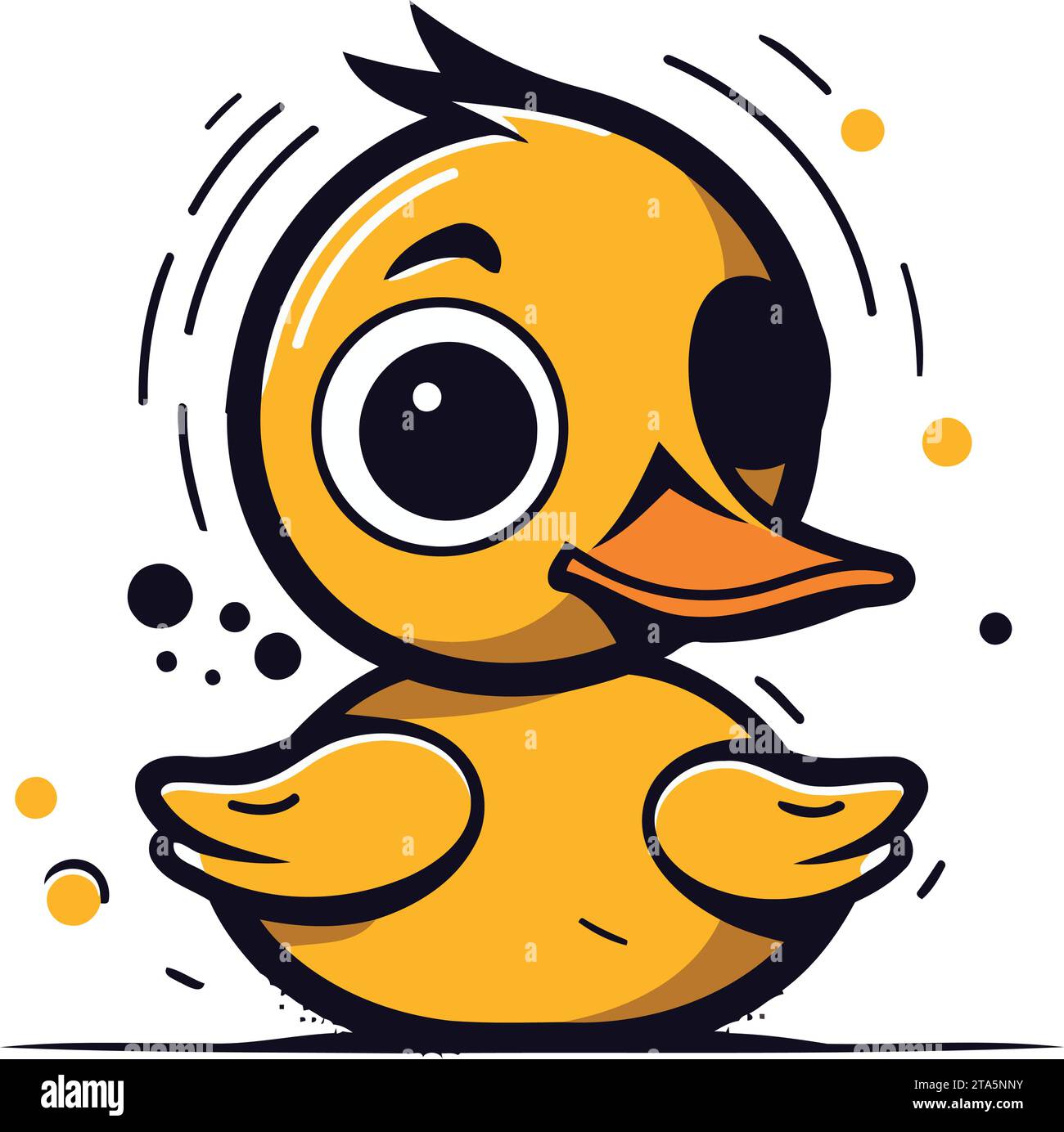 Cute yellow little duck icon Stock Vector Images - Alamy