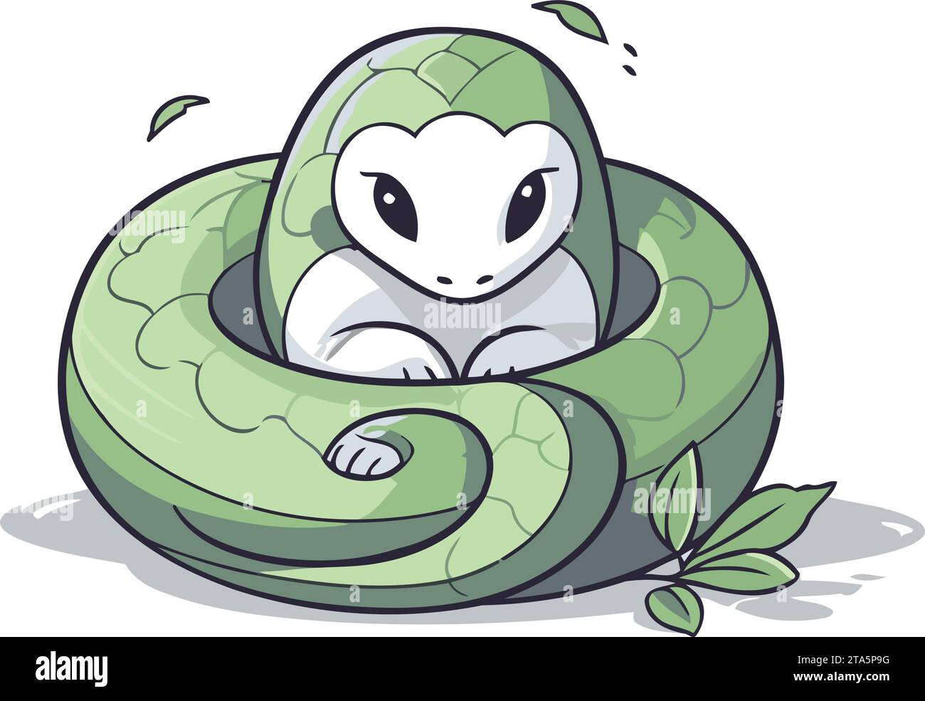Cute snake character isolated on a white background. Vector ...